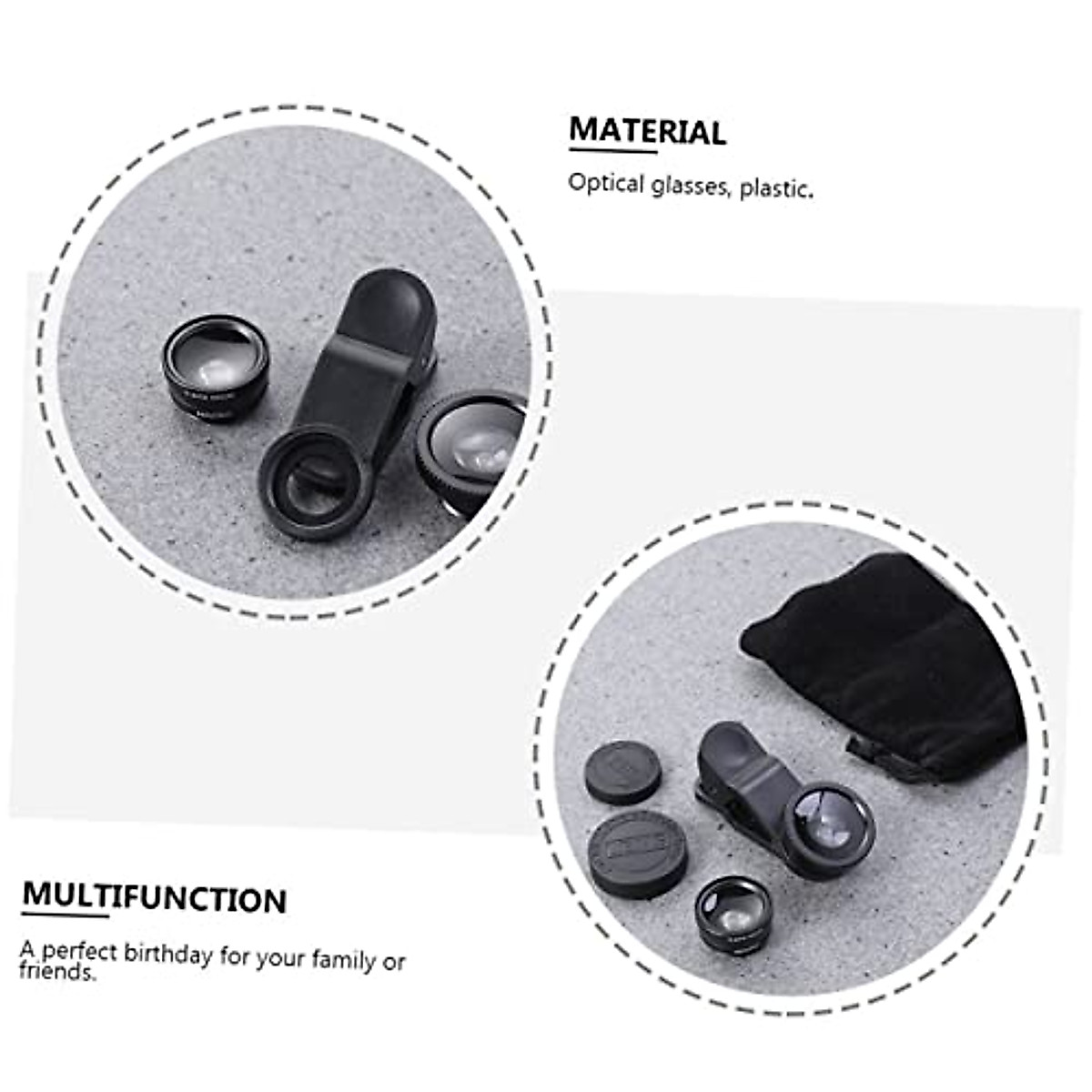 NOLITOY 2PCS Phone Lens Wide Angle Lens Smartphone Phones Smartphones Fish Eye Lens for Phone 13 3 in 1 Phone Camera Lens Phone fisheye Lens Optical Lenses Phone Clip-on Camera Lens Triple