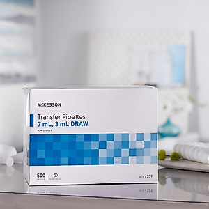 McKesson Transfer Pipette, Non-Sterile, 7 mL Capacity 0.5 mL to 3 mL Graduation Increments, 500 Count, 1 Pack