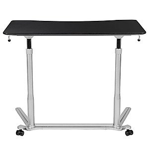 Flash Furniture Merritt Sit-Down, Stand-Up Black Computer Ergonomic Desk with 37.375"W Top (Adjustable Range 29" - 40.75")