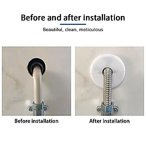 Mago Family Magic Wall Split Flange for 22mm/0.87" Dia Water Pipe, Escutcheon Plate ABS Round Self-Adhesive Plumbing Cover Plates, Water Faucet Decoration Escutcheon Pipe Collar Golden, 1 Piece