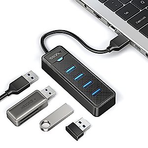 4-Port USB Hub 3.0 for Laptop - iDsonix USB 3.0 Hub 5Gbps Multiport Adapter Portable Travel, USB Hub for MacBook Air Por Windows/Mac OS, Linux Flash Drive, Mobile HDD