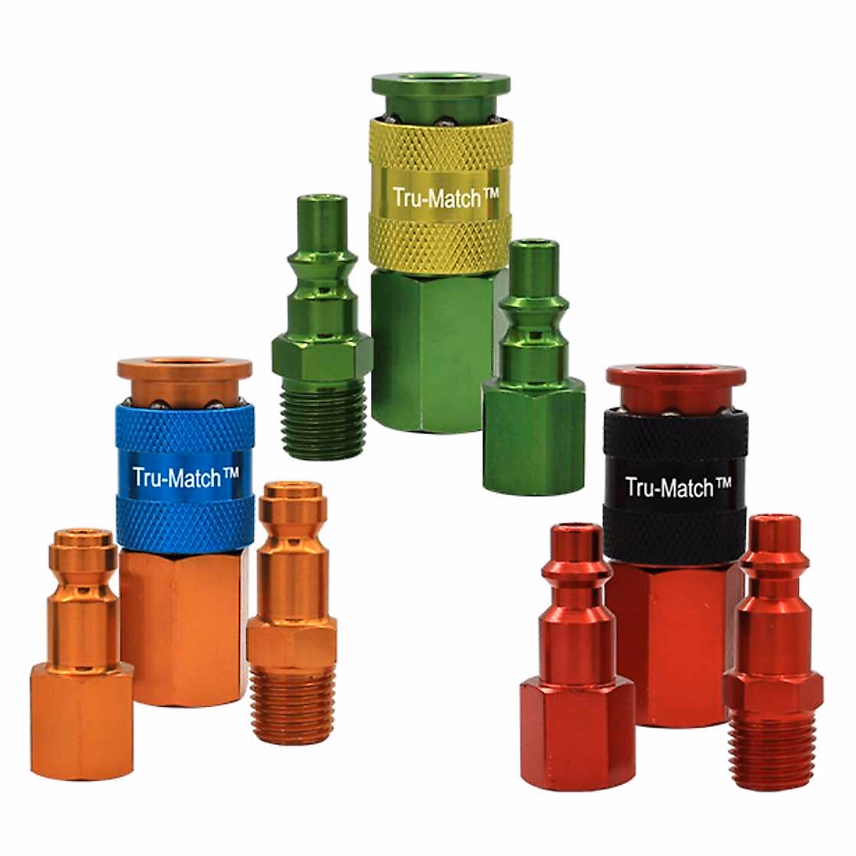 Tru-Flate 13-307G Tru-Match 1/4" A Design x 1/4" NPT Aluminum Plug/Coupler Set