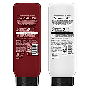 TRESemmé Ultra Keratin Smooth Concentrate Shampoo And Conditioner For Dry Hair Salon Smooth In 30 Secs, Fast-Lather And Fast-Detangle Technology, 2X More Washes Combo Pack, Red 20 Ounce (Pack of 2)