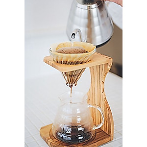 Hario V60 Olive Wood Pour Over Stand Set