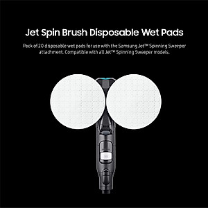 SAMSUNG Jet Stick Spinning Sweeper Disposable Wet Pads (20 Pack) for Vacuum Cleaner Mop Brush Attachment, VCA-SPA95/AA, 2022