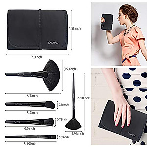 Makeup Brushes 32pcs, Yuwaku Professional Makeup Brush Set, Kabuki Face Eyes Shadow Eyeliner Foundation Blush Lip Powder Liquid Cream Blending Brushes (BLACK)