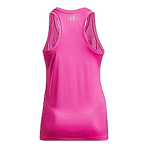 Under Armour Women's Tech Solid Tank Top, (652) Rebel Pink / / Metallic Silver, Medium