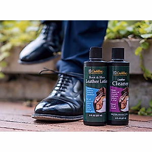 Cadillac Boot and Shoe Leather Lotion 8 Ounces - Cleans, Conditions, Protects, and Polishes Leather Footwear and Accessories
