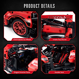 M Menbis Sports Car Apollo MOC Building Kit, Construction Toy, Adult/Teens Cars Building Model , 1:14 Realistic Sports Car Building Set for Boys Age 12-16 8-14 (1373 Pcs)