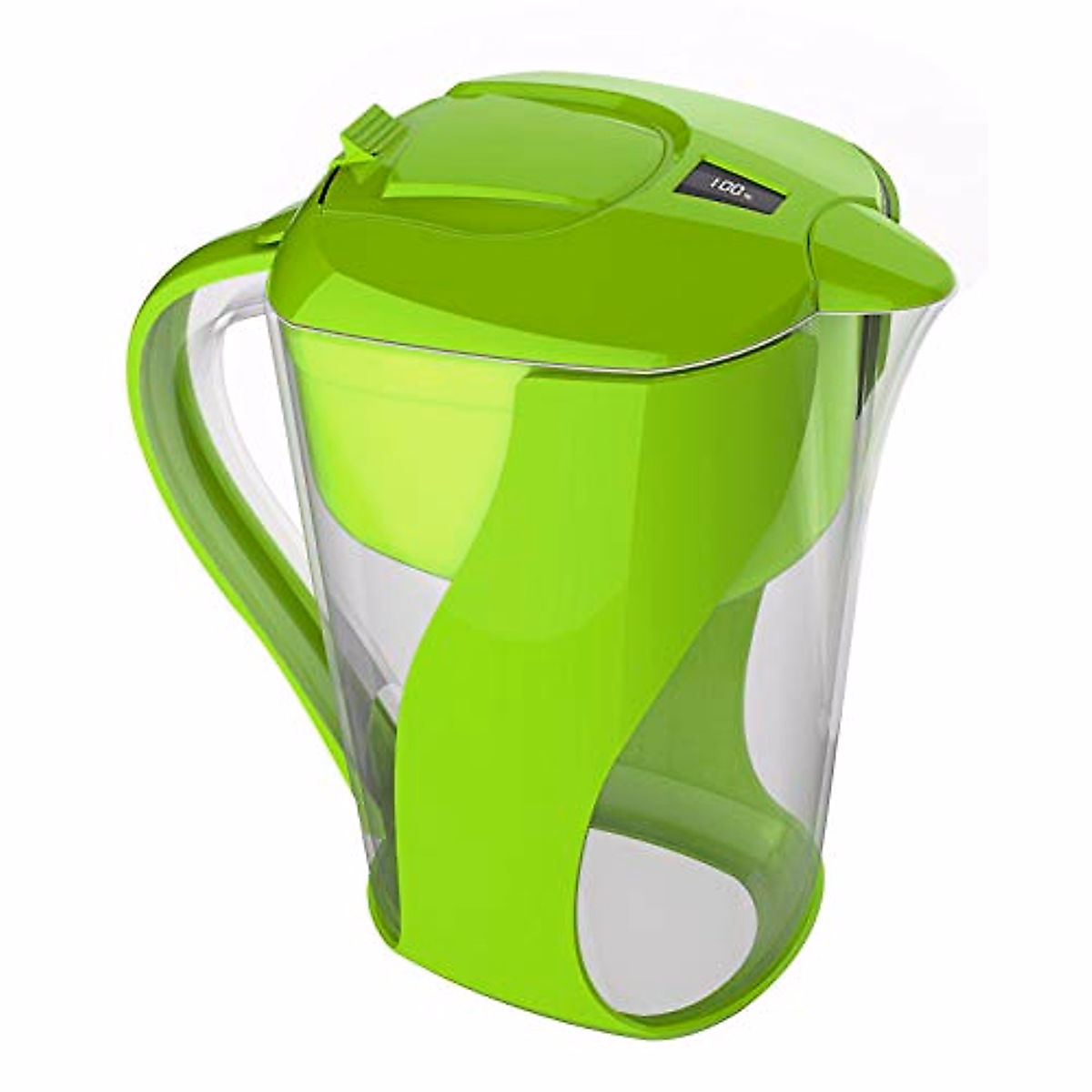 PURE GREEN Alkaline Water Filter Pitcher Increases Ph, Removes Chlorine, Heavy Metals, and Improves Taste. Holds 3.5 Liters.