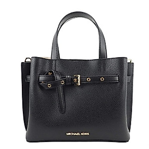 Michael Kors Emilia Small Leather Satchel Black Crossbody