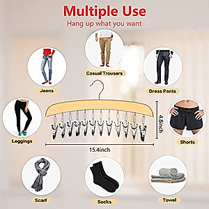 Pants Hangers Space Saving Closet Organizer-Legging Organizer for Closet for Leggings/Jeans/Skirts, Storage Clothes for 2 Pack