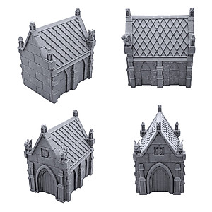 EnderToys Mausoleum Graveyard Scene, Terrain Scenery for Tabletop 28mm Miniatures Wargame, 3D Printed and Paintable