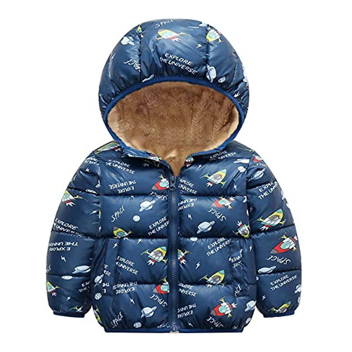 Srkrando Baby Outerwear Fleece Jacket Toddler Boys Puffer Coats Kids Winter Clothes 4t 5t