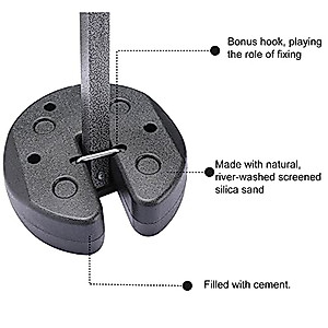 MASTERCANOPY Deluxe Canopy Weights with Hook Design (4-Pcs,Black)