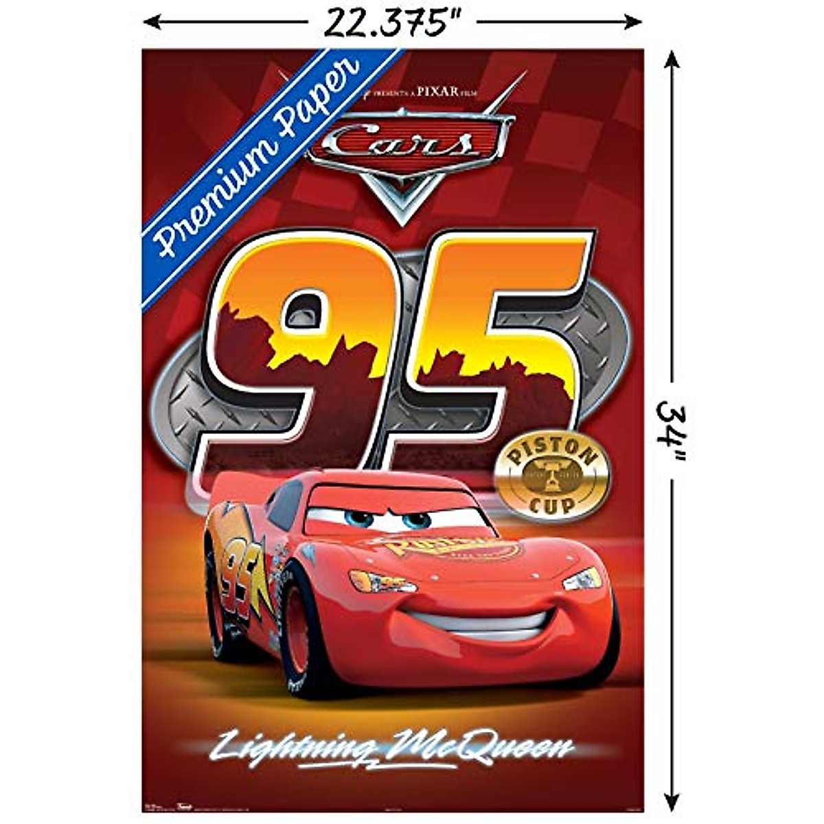 Trends International Disney Pixar Cars - Lightning Wall Poster, 22.375" x 34", Premium Unframed Version