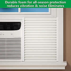 VACUUM002WHITE Window Air Conditioner Side Insulated Panel, 2PIC Insulation Panels Window Seal Kit With 4 pressure strips, WinterSummer Winter Heat and Draft Insulating(WHITE)