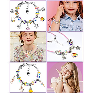 Anicco Jewelry Making Kit for Girls Age 8-12, with Pendant Charms, Bracelets and Necklace for DIY Crafts and Gifts