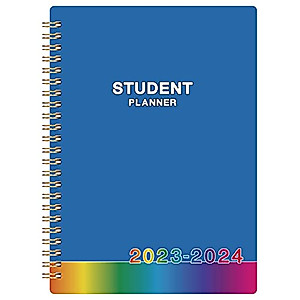 Student Planner 2023-2024 - 2023-2024 School Planner with Stickers, July 2023 - June 2024, 6.3" x 8.4", Academic Monthly & Weekly Planner/Agenda, Thick Paper + Holidays + Twin-Wire Binding - Blue