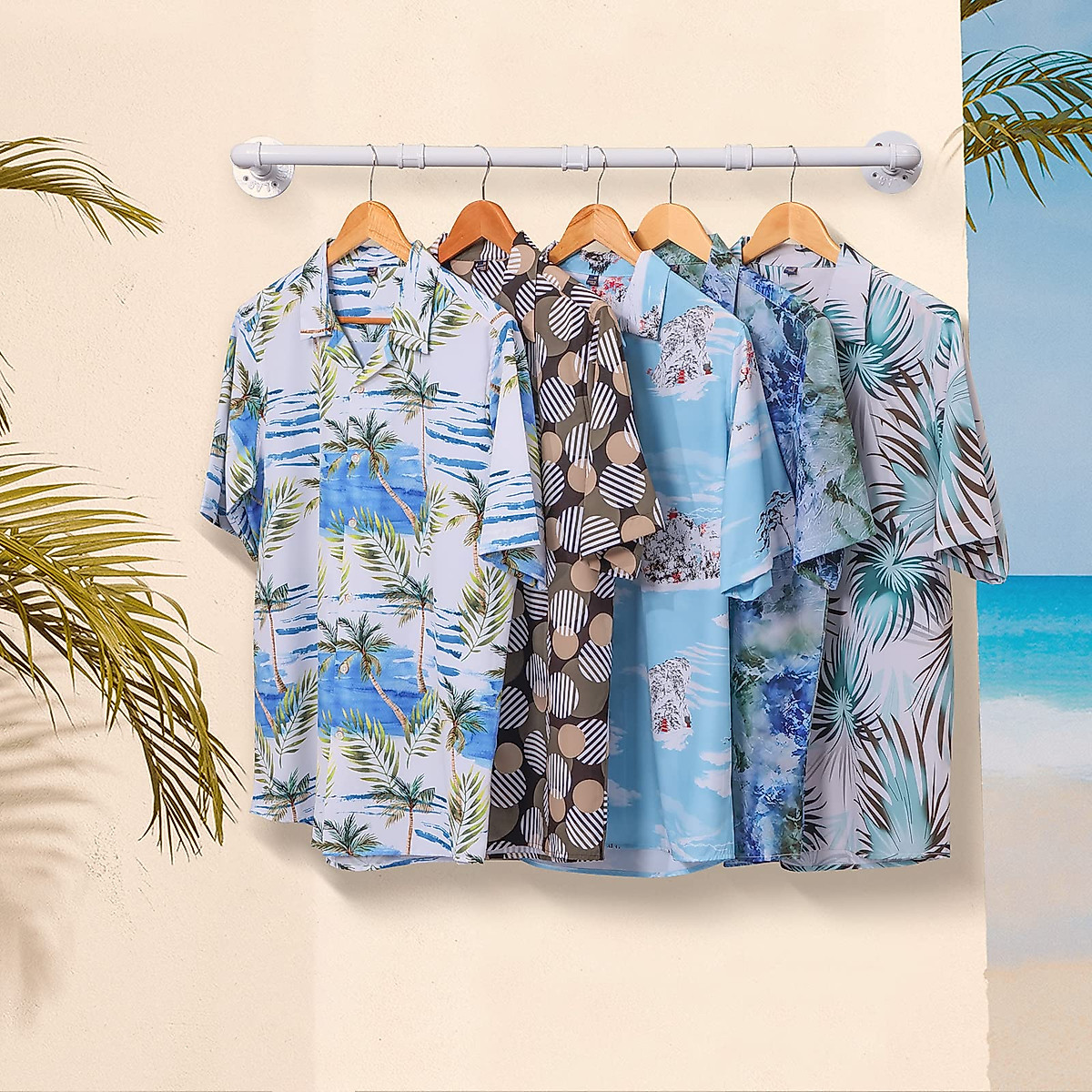 TALITARE White Industrial Pipe Clothing Rack, 30 Inch Pipe Clothes Rack, Wall Mounted Detachable Garment Bar, Heavy Duty Iron Hanging Rod for Closet Storage