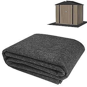 YEXEXINM 8x6.2 FT Outdoor Storage Shed Mat-Waterproof Dustproof Outdoor Carport Mat- Backing Prevents Liquid Penetration，Anti-Slip Patio Furniture Floor Mat for Protect Storage Shed Floor，Grey