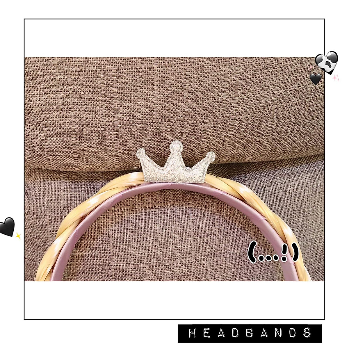 Tatibana Princess Dress up Wigs, Princess Rapunzel Long Braided Wig Headbands with Tiara Flowers Adorn for Girls Costume Accessories, 29 Inch