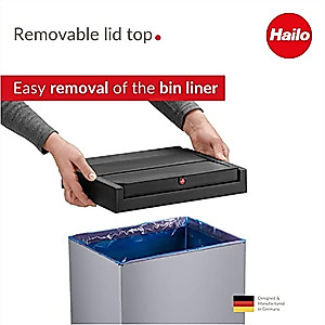 Hailo Big Box Swing Waste Bin in Silver 35 Liters