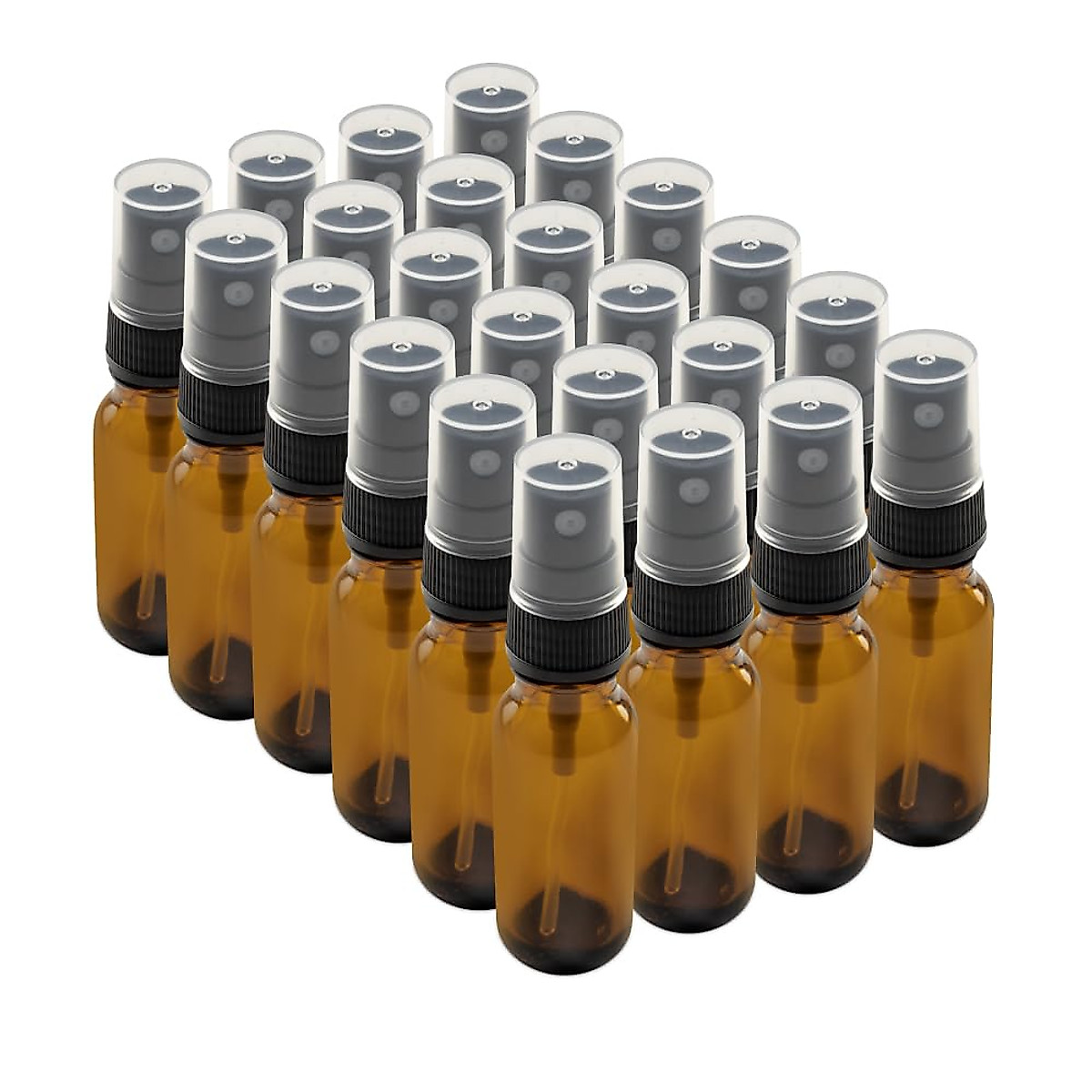 The Bottle Depot - 15ml Spray Bottle - 24 Pack - Clear Amber - 18-400 Neck Finish - Glass Bottle with Sprayer