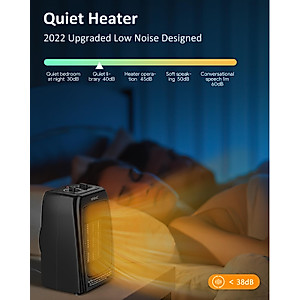 Shinic Space Heater,1500W Milkhouse Heater with Thermostat, Overheat protection, Tip-Over Auto Shut Off, Utility Heater for Garage, Bedroom, Greenhouse