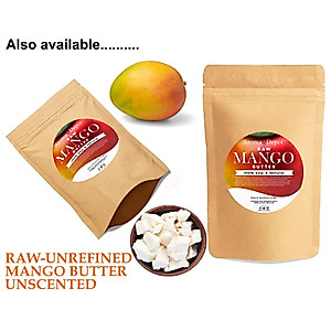 5 lbs Raw Mango Butter Unrefined 100% Natural Premium Quality Pure Great for Skin, Body, Hair Care. DYI Body Butter, Lotions, Creams Reduces Fine Lines, Wrinkles, used for eczema psoriasis