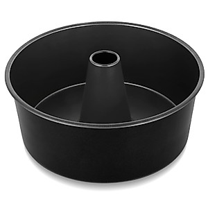 TeamFar 10 Inch Angel Food Cake Pan, Non-Stick Coating Stainless Steel Core Pound Cake Pan with Tube, for Home/Kitchen, Healthy & Heatproof, One-piece & Hollow Design, Release& Clean Easily