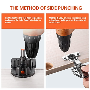 Adoles 35mm Concealed Door Hinge Jig， Accurate Locking Cabinet Hinge Jig，Aluminum Alloy DIY Pocket Hole Jig，2 Retaining Clips，Adjustable Quick Punch Cabinet Hardware Jig