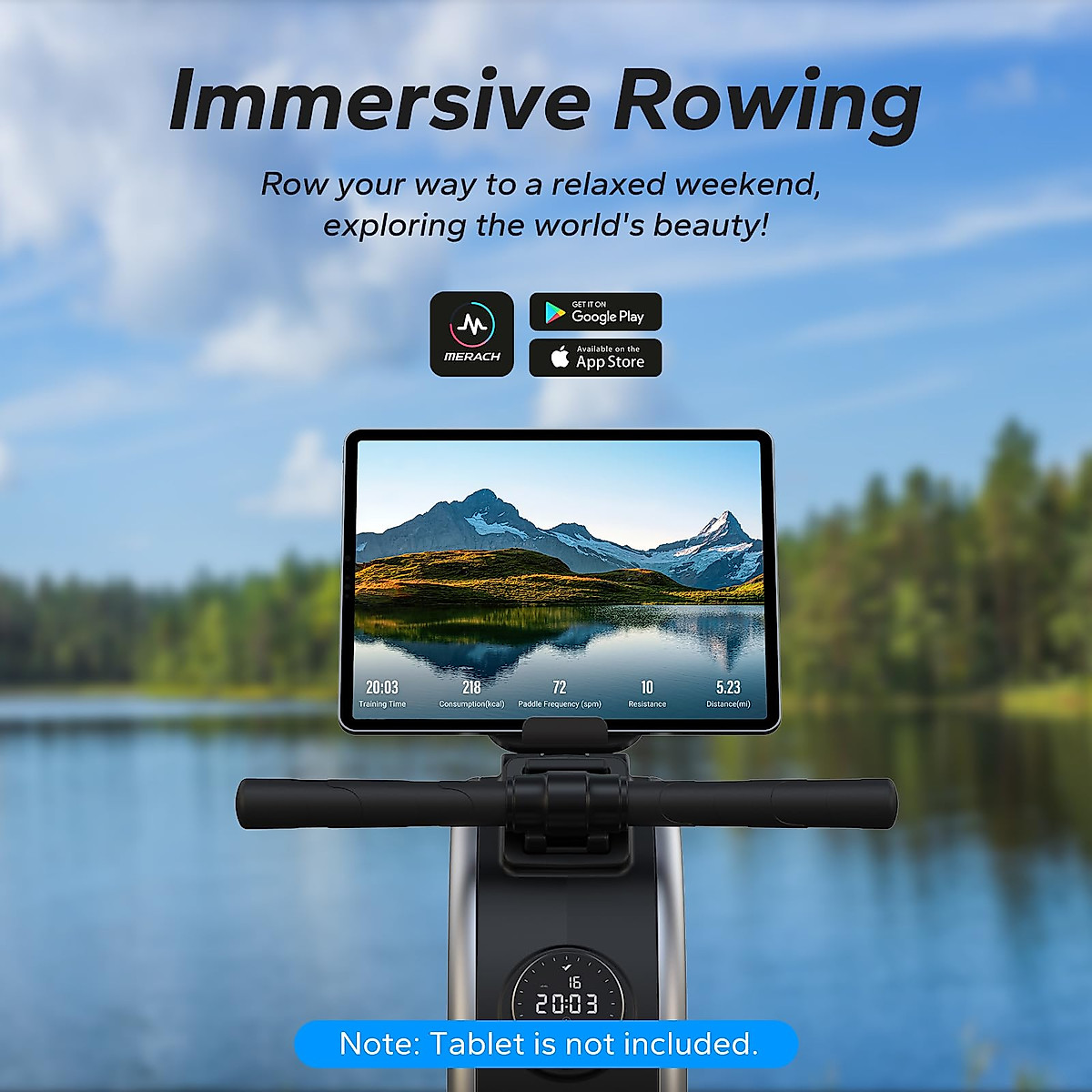 Rowing Machine& seat cusshion, Bluetooth Magnetic Rower Machine with Dual Slide Rail, 16 Levels of Electromagnetic Resistance, Max 350lb Weight Capacity, App Compatible, Rowing Machines for Home Use