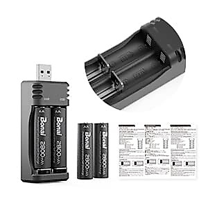 BONAI Rechargeable AA Batteries with Charger, USB High-Speed Charger for AA AAA Ni-MH Ni-CD Rechargeable Battery