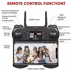 Lozenge Drones with Camera for Adults 4K Quadcopter Helicopter RC Drones for Adults Optical Flow Positioning Dual Cameras UAV (2 Battery&1080P WiFi Camera, Black)