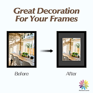 MBC Mat Board Center, Pack of 5, 11x14 for 8x10 Black Photo Picture Mat - Acid Free, 4-ply Thickness, White Core - for Pictures, Photos, Framing