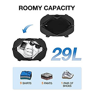 Foldable Duffle Bag, BAGSMART 29L Tote Travel Bag Gym Sports Bag for Women, Carry On Luggage Weekender Overnight Bag for Travel Essentials(Black)