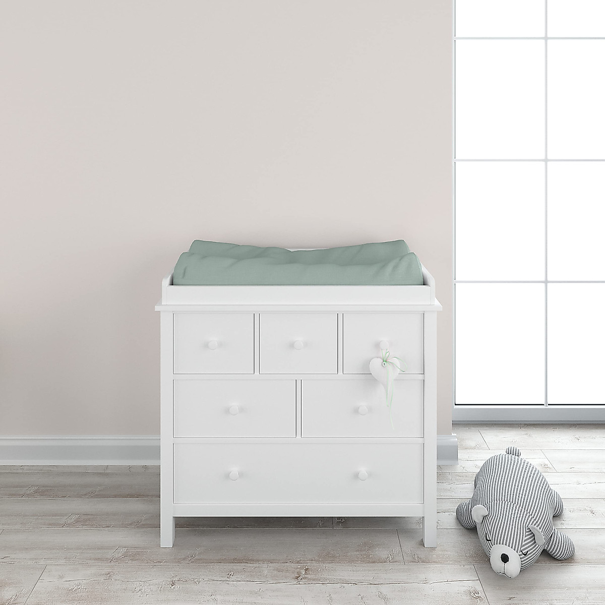 One Kind Premium Bamboo Jersey Baby Changing Pad Cover (Eucalyptus)