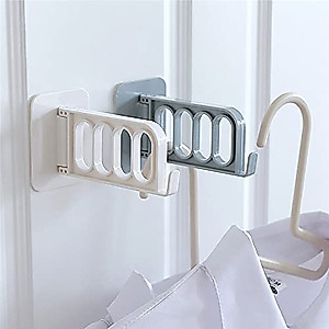 Wall-Mounted Hanger Hook, No Hole Punching No Trace Installation, Foldable 4-Hole Hook Rack, Saving Space, Kitchen and Bedroom Door Hook, Hanging Storage Rack