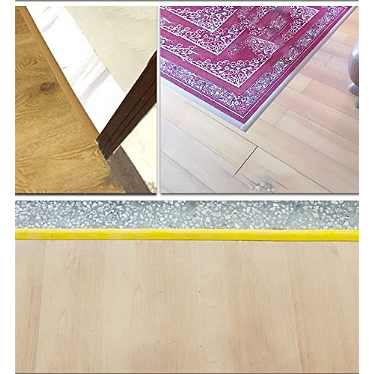 GQQG 6.5FT Self Adhesive Carpet Floor Transition Strip, Threshold Strip for Doorway, Peel & Stick Edge Trim, Suitable Transitions with a Height Difference Within 3mm, White