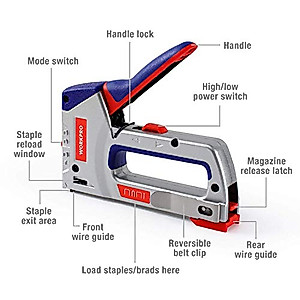 WORKPRO Heavy-Duty 4-in-1 Staple Gun Kit, Manual Brad Nailer with 3000 Staples and 1000 Brad Nails, for Upholstery, Material Repair, Decoration, Furniture, Doors, Windows, Carpentry & Home DIY Use