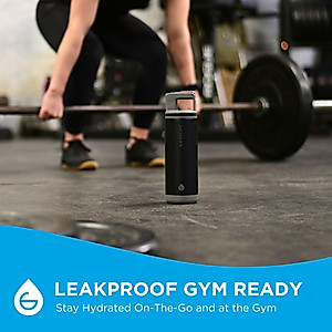 GROSCHE Alpine Flip n' Sip 20 oz Insulated Water Bottle - Stainless Steel, Leakproof Flask with Straw - Perfect for Gym, Travel & Outdoor Use - Keeps Water Cold up to 60 hrs - Graphite Black