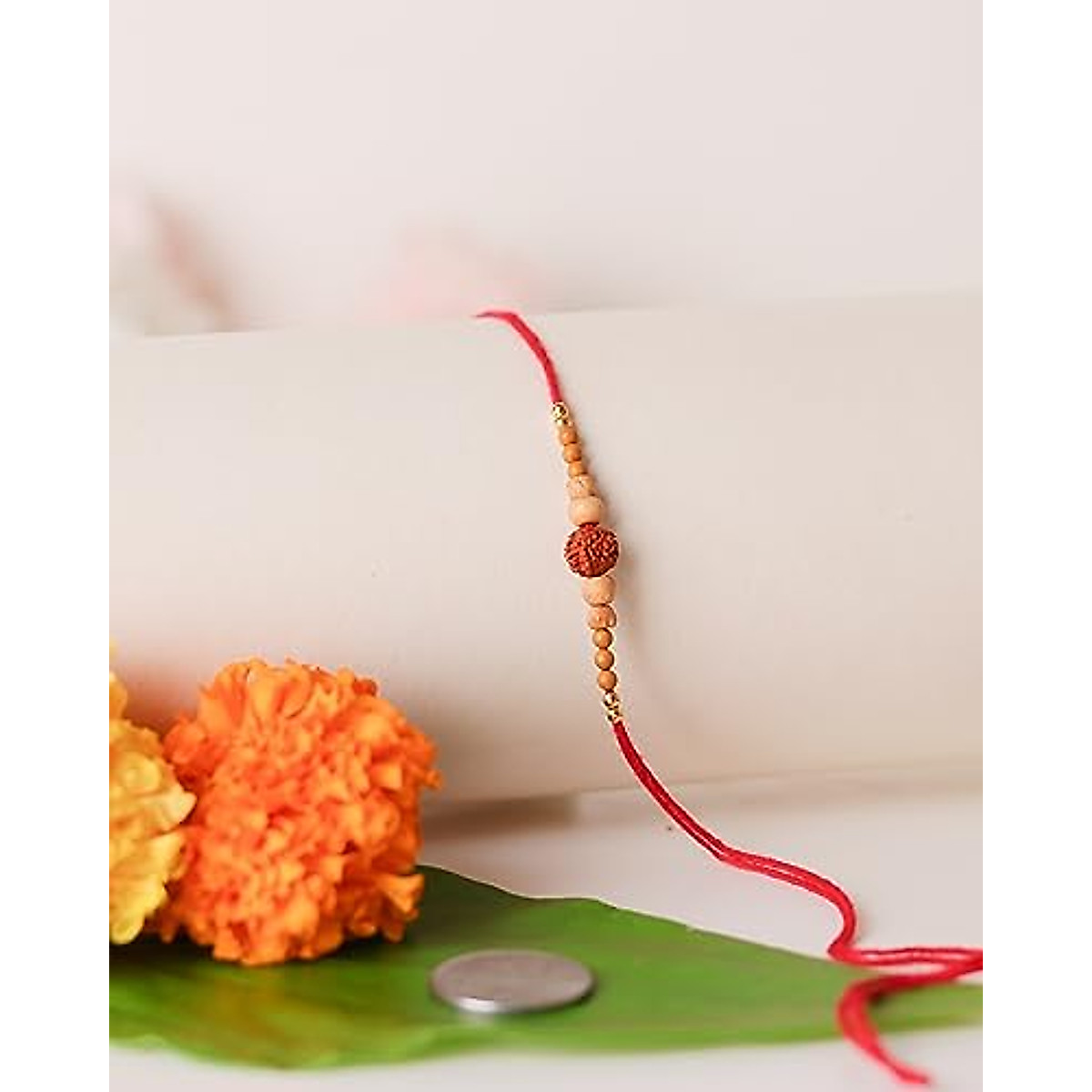 CHERKRAFT Rakhi for Brother Thread for Men/Boy Raksha Bandhan Rudraksha Rakhi Set of 2 (Design 4)
