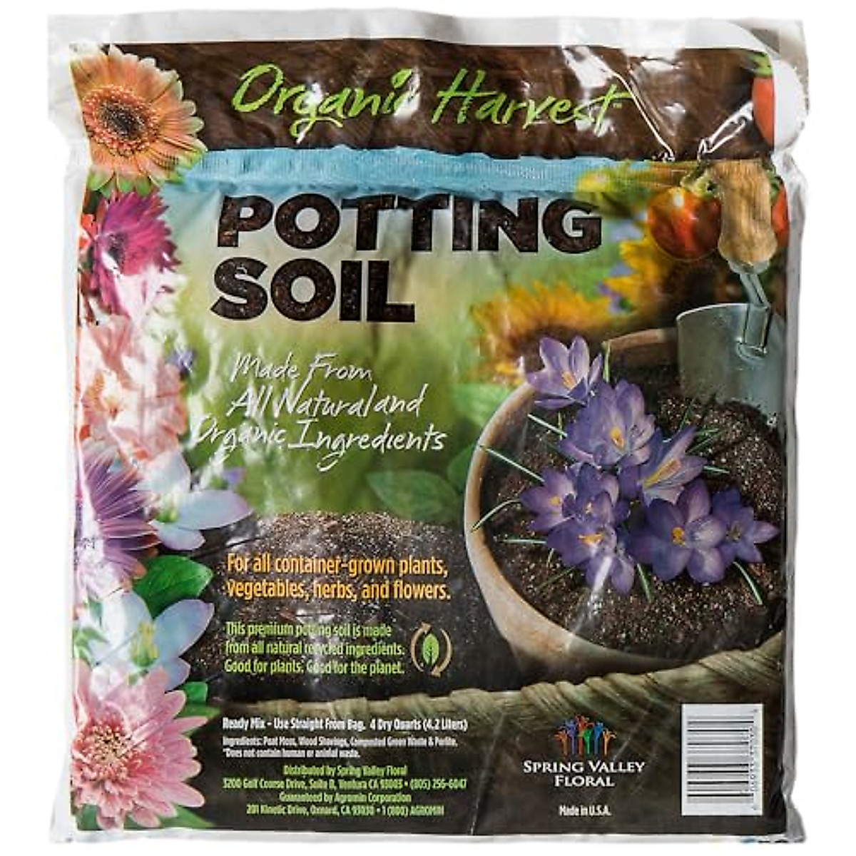 SuperMoss 01999 Agromin Organic Recycled Green Material Potting Mix, 4 Quart, Natural