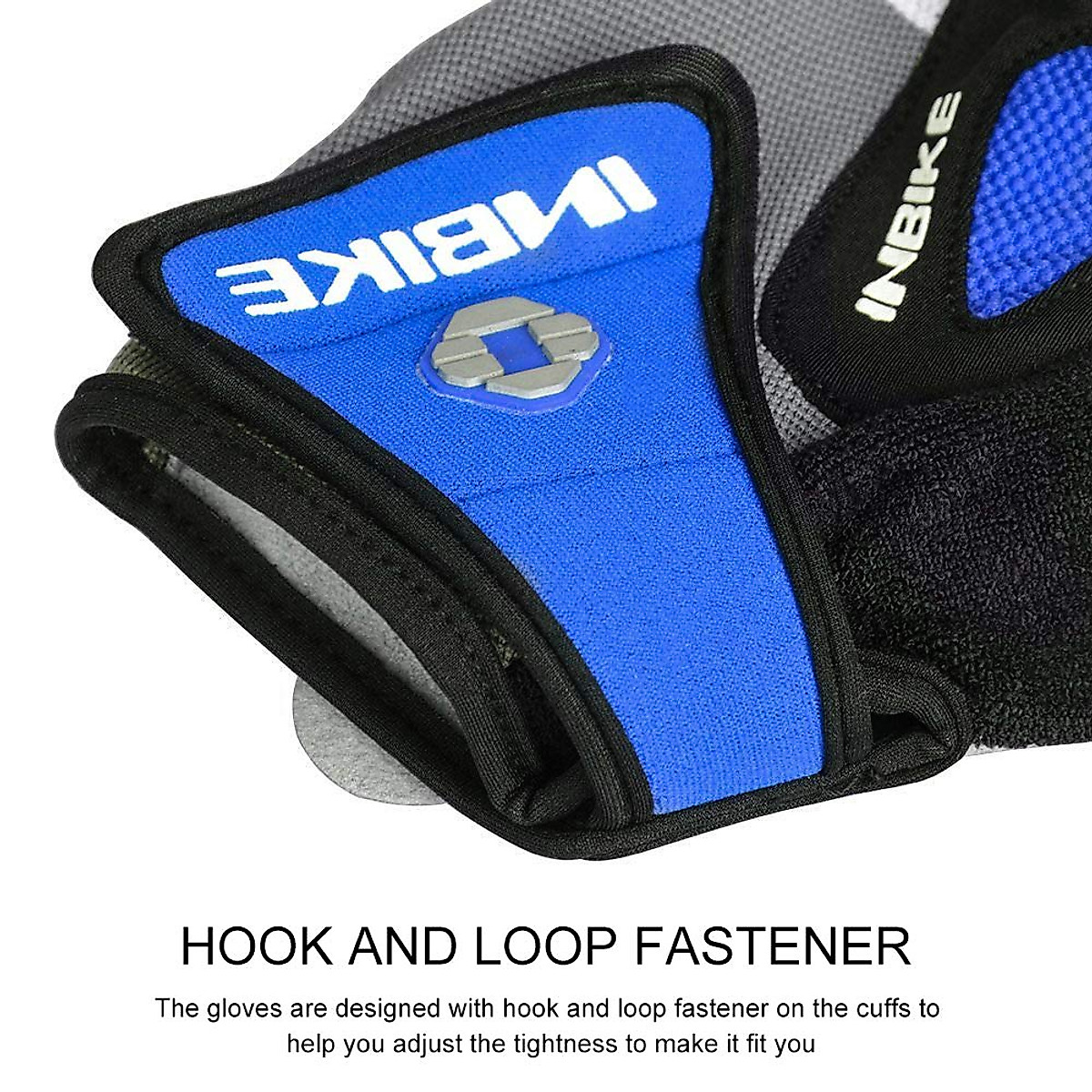 INBIKE 5mm Gel Pad Half Finger Bike Bicycle Cycling Gloves Blue Large