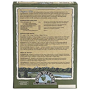 Down to Earth Organic Vegan Fertilizer Mix 3-2-2, 5 lb