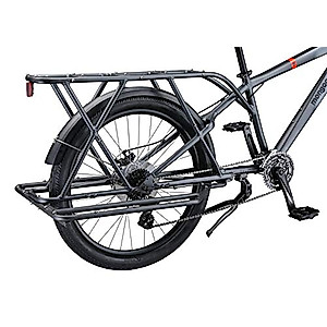 Mongoose Envoy Cargo Bike with 26-Inch Wheels in Grey, Medium/Large Frame, with 8-Speeds, Shimano Drivetrain, Aluminum Cargo Frame, Internal Cable Routing, Mechanical Disc Brakes, and Center Kickstand