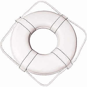 Poolmaster 55551 Coast Guard Approved Life Ring Buoy, 30-Inch Diameter, White