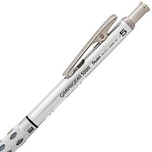 Pentel GraphGear 1000 Mechanical Pencil, (0.5mm), Black Barrel, 1 Each (PG1015A), Metallic Grey