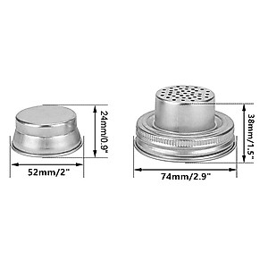 4 Pack Stainless Steel Mason Jar Shaker Lids with Silicone Seals for Dredge Flour,Mix Spices,Sugar, Salt, Peppers and Any Regular Mouth Mason Jar Canning Jar